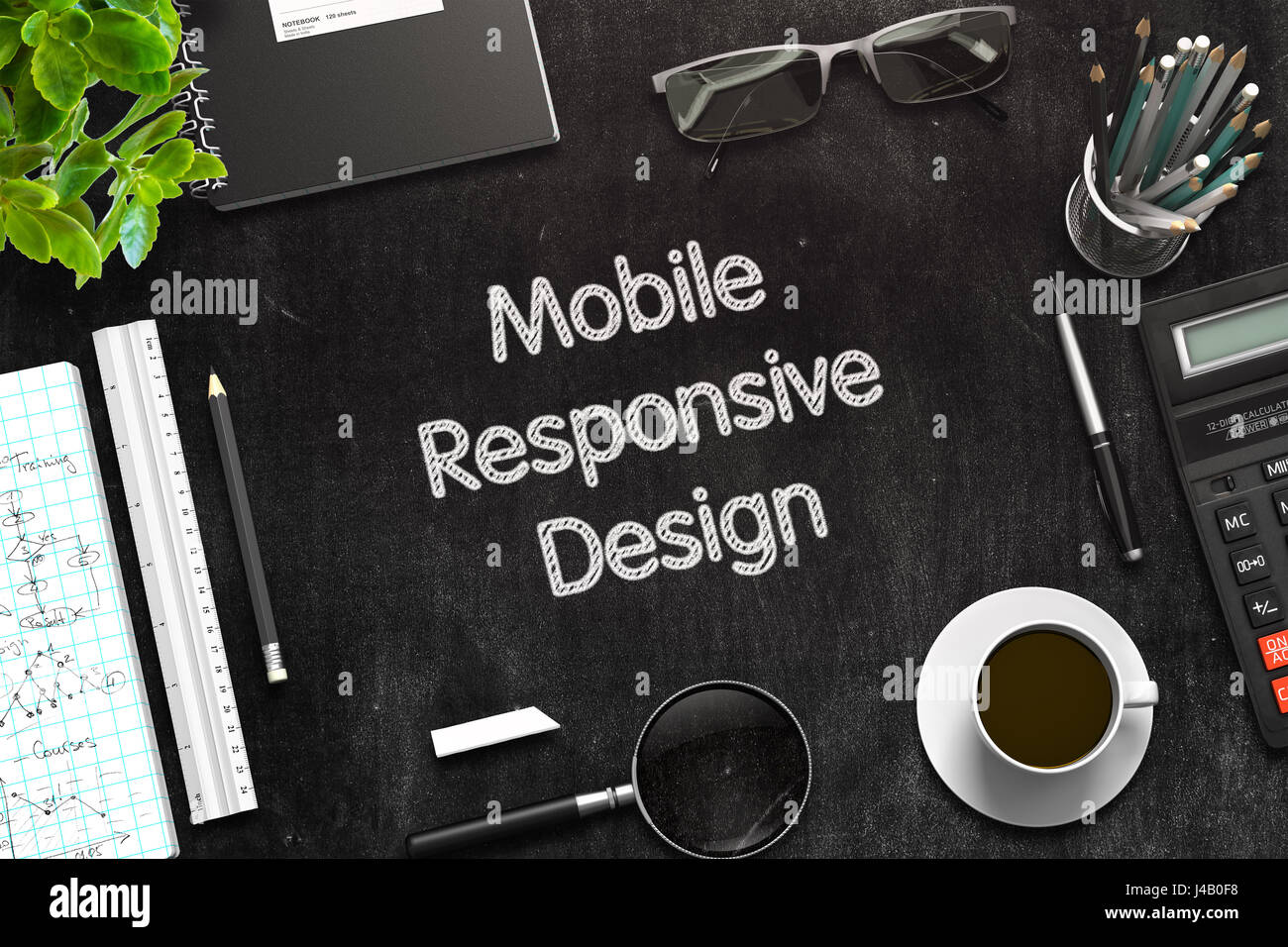 Mobile Responsive Design Concept. 3D render Stock Photo - Alamy