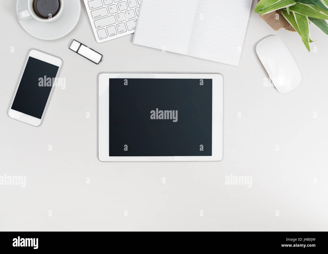 tablet office desk mockup Stock Photo - Alamy