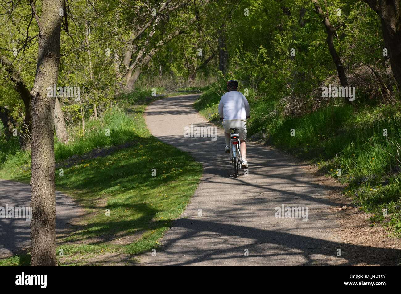 Biker on bike trail hi-res stock photography and images - Alamy