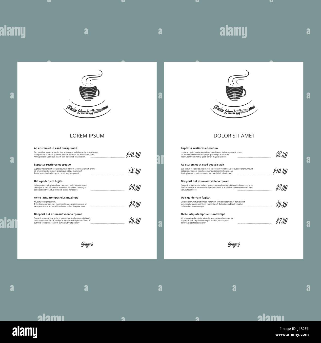 Menu page design Stock Vector Image & Art - Alamy