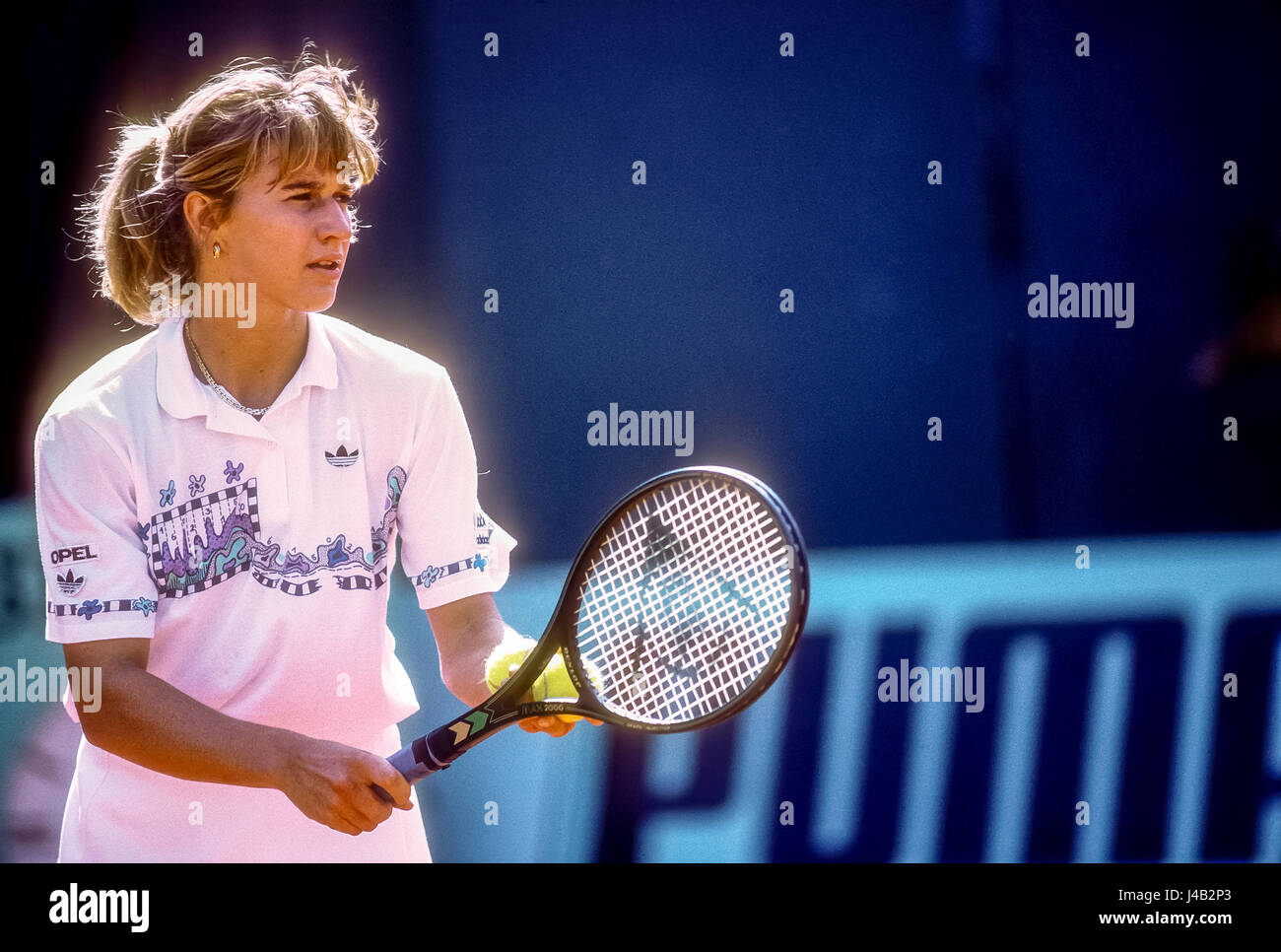 Steffi Graf (GER) competing at the 1989 French Open Stock Photo - Alamy