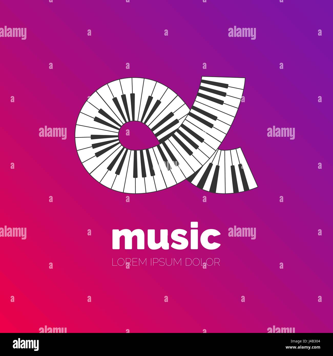 Creative piano keyboard vector logo design. Vector logotype symbols ...