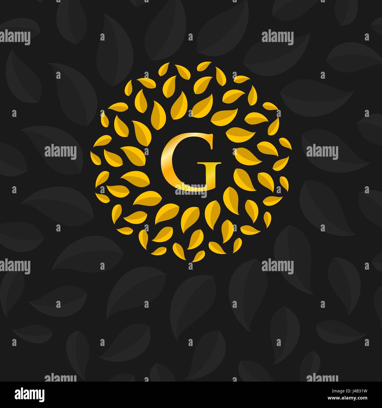 Golden Leaves vector logo design. Vector sign. Logo icon design Stock ...