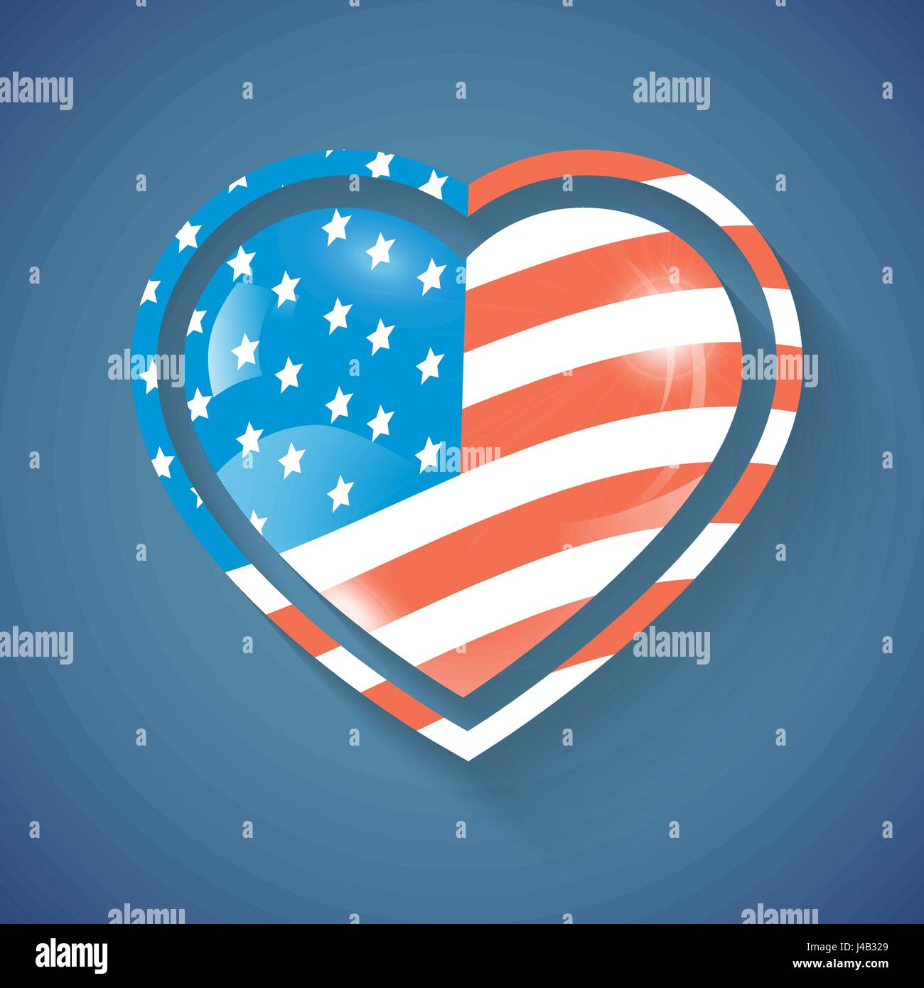 Heart with USA flag Stock Vector Image & Art - Alamy