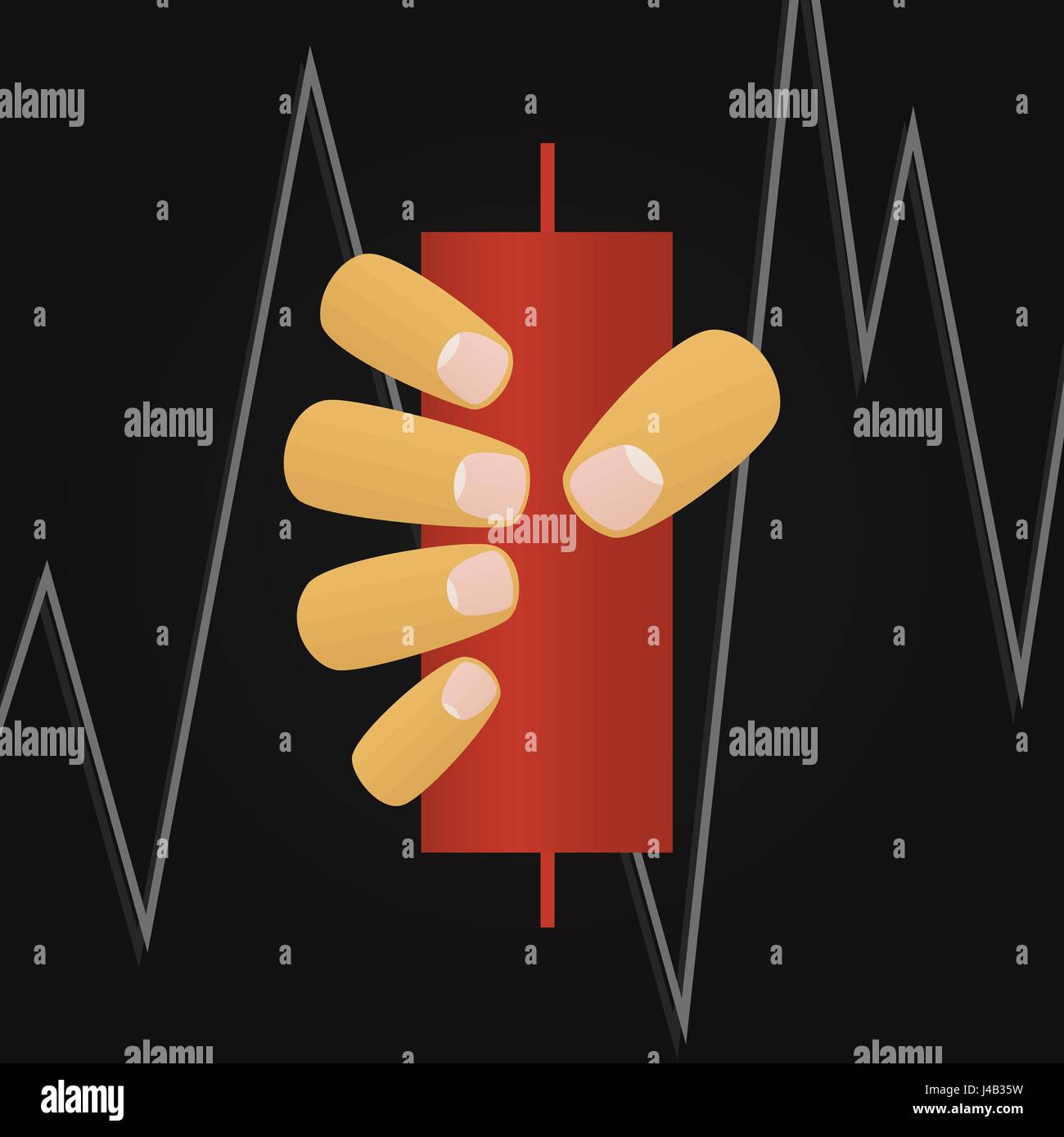 Stock market vector illustration. Forex market trading. Hand hold a ...