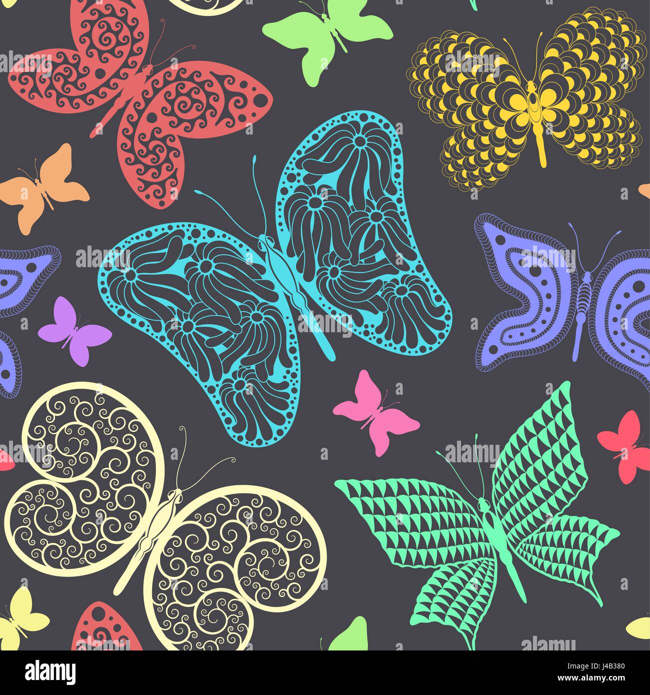 Seamless pattern with butterflies Stock Vector Image & Art - Alamy