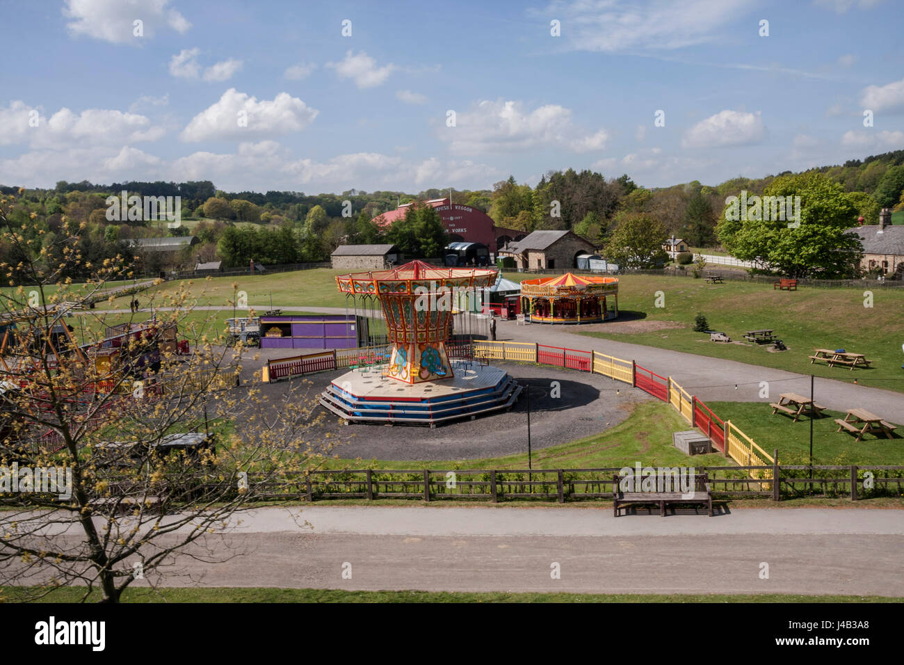The fairground at Beamish Museum,England,UK Stock Photo - Alamy