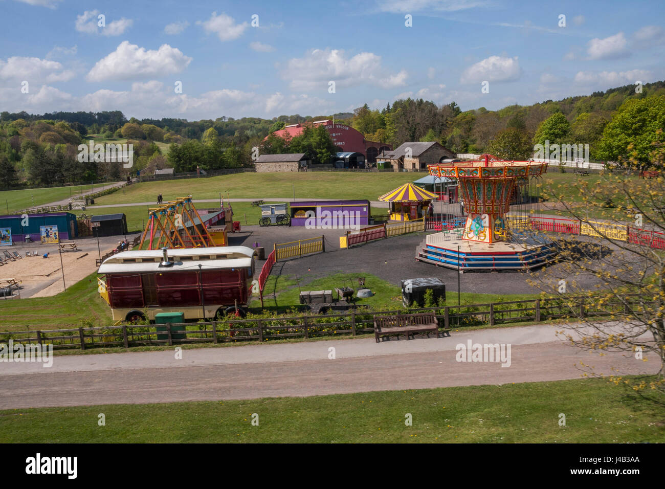 The fairground at Beamish Museum,England,UK Stock Photo - Alamy