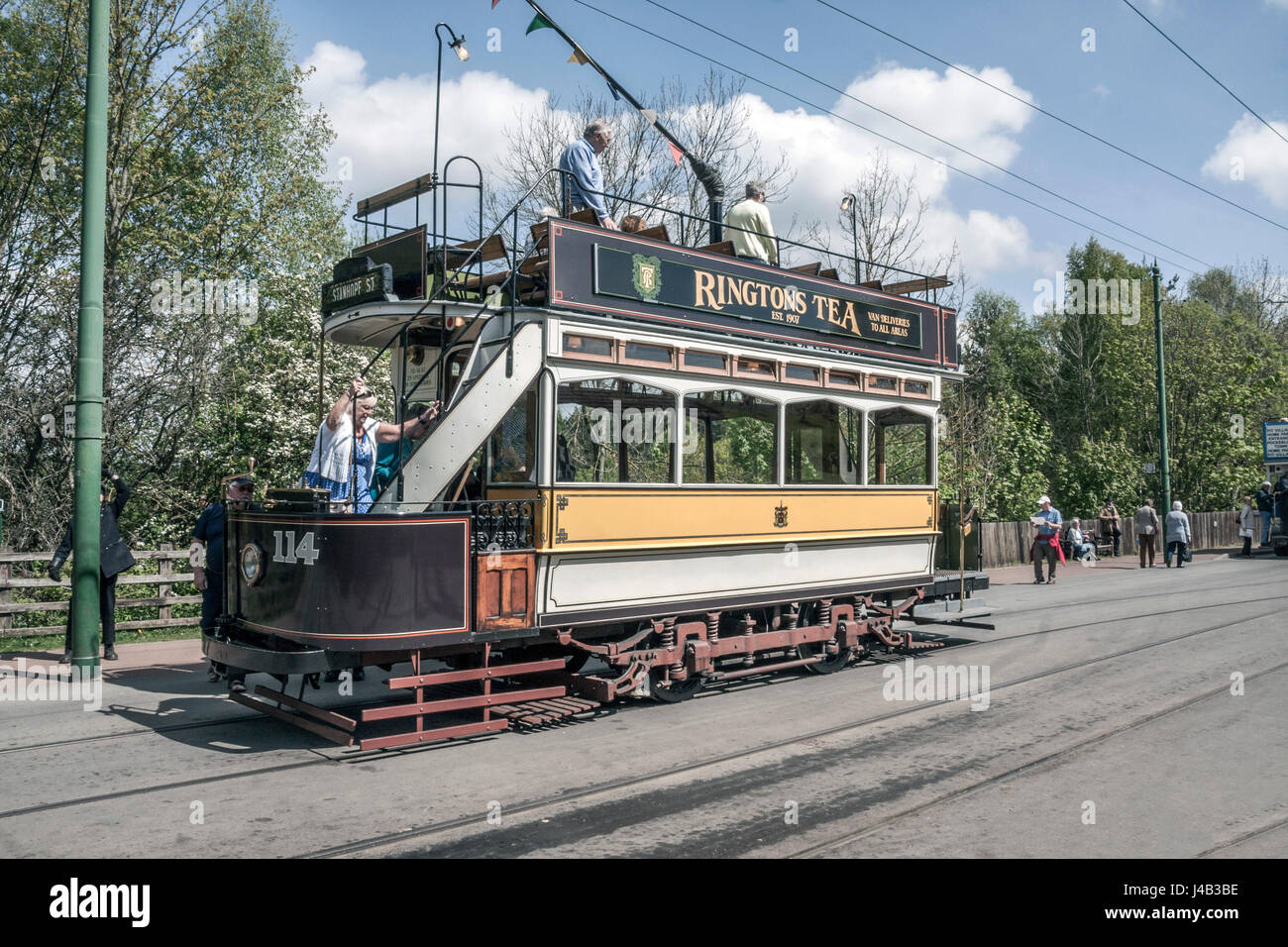 Tram at Beamish Museum,England,UK Stock Photo - Alamy