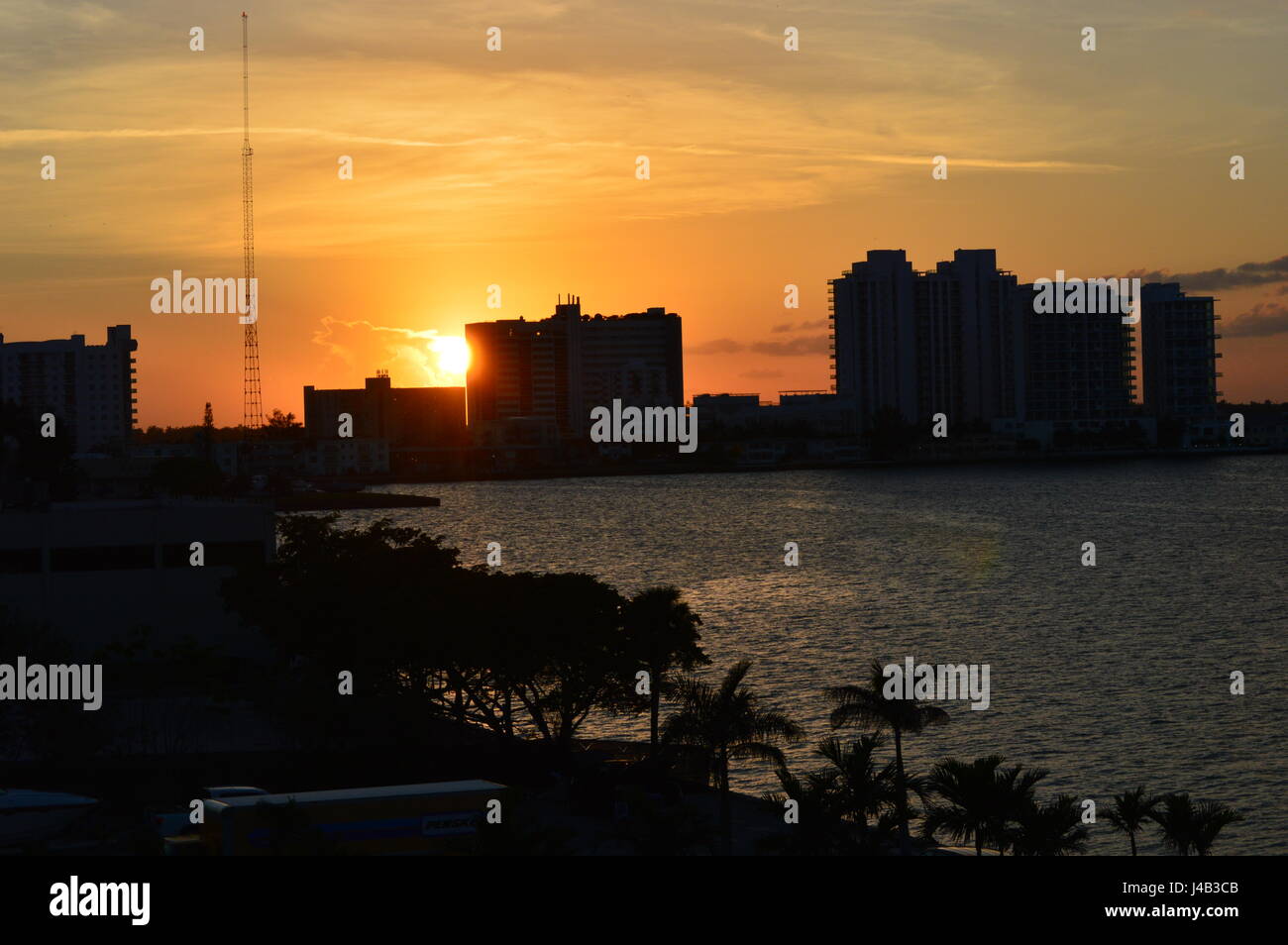 Miami at Sunset Stock Photo - Alamy