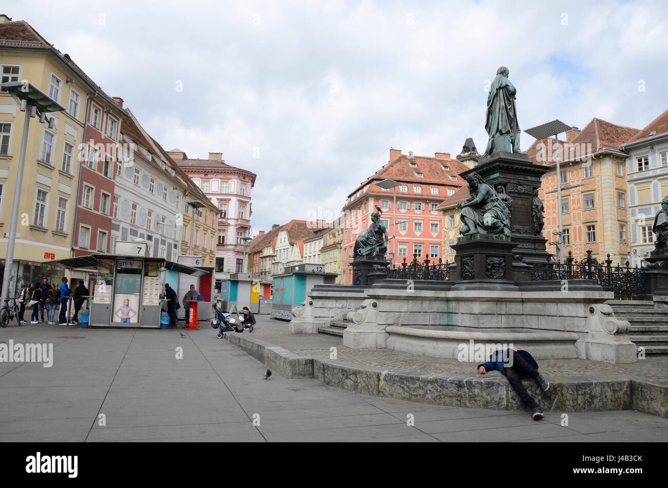 "Hauptplatz", main Square of Graz, the capital of federal state of ...