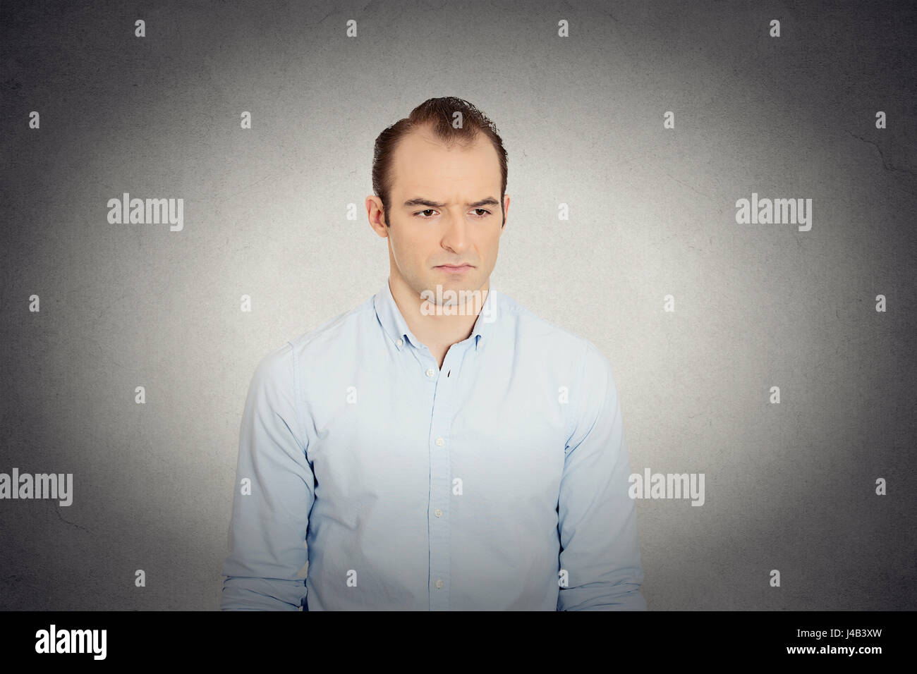 Closeup portrait angry sad annoyed, skeptical, grumpy business man ...