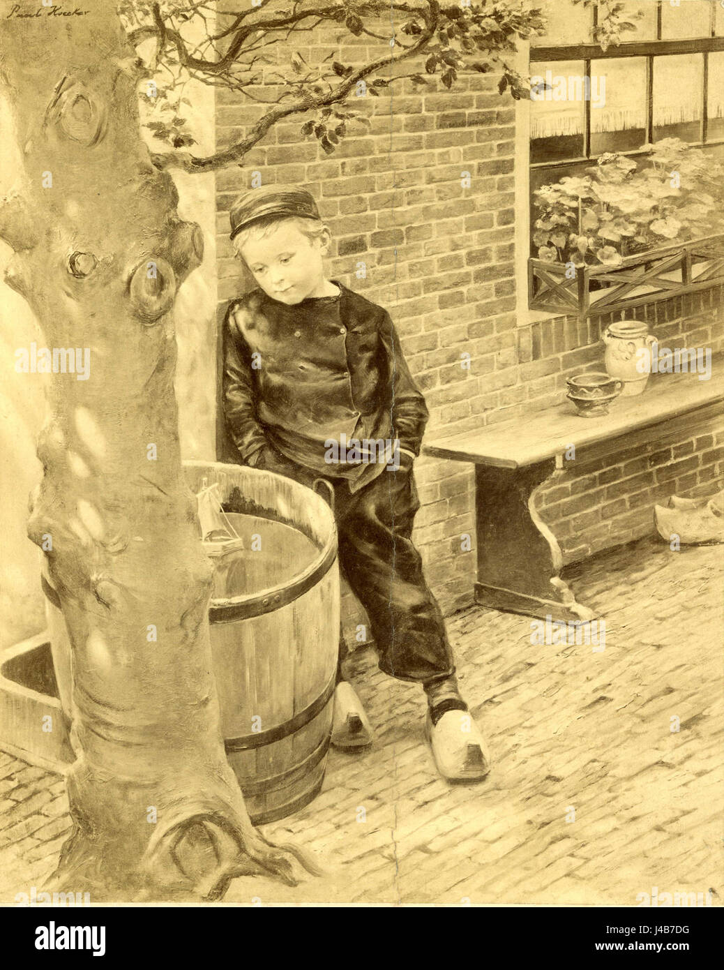 'Stiller Ocean' by Paul Hoecker, painted in 1889, depicts a serene ...