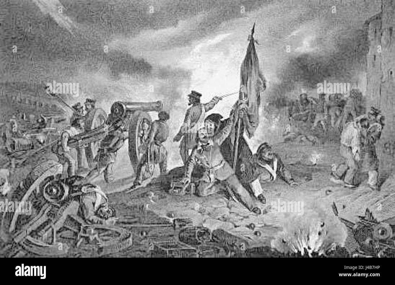 This lithograph by Perrin F. depicts the 'Bombardamento di Marghera ...