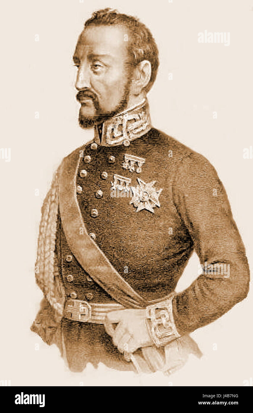 This lithograph, created in 1860 by Pistolesi Saverio, depicts General ...