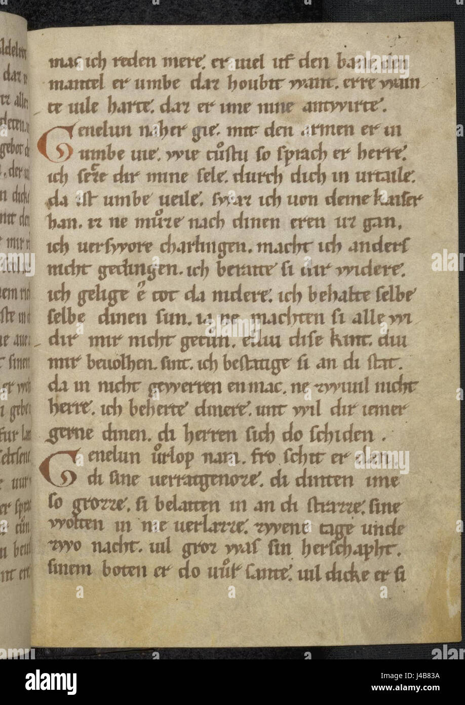 The manuscript of the 'Rolandslied' (Song of Roland), attributed to the ...