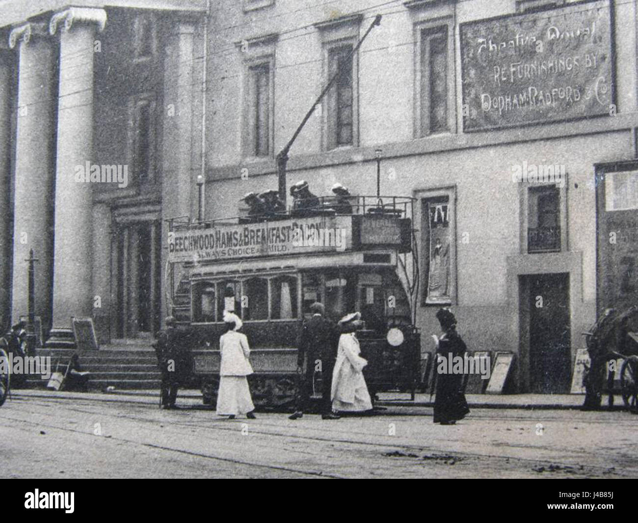 Plymouth tram at Theatre for Peverell cropped Stock Photo - Alamy