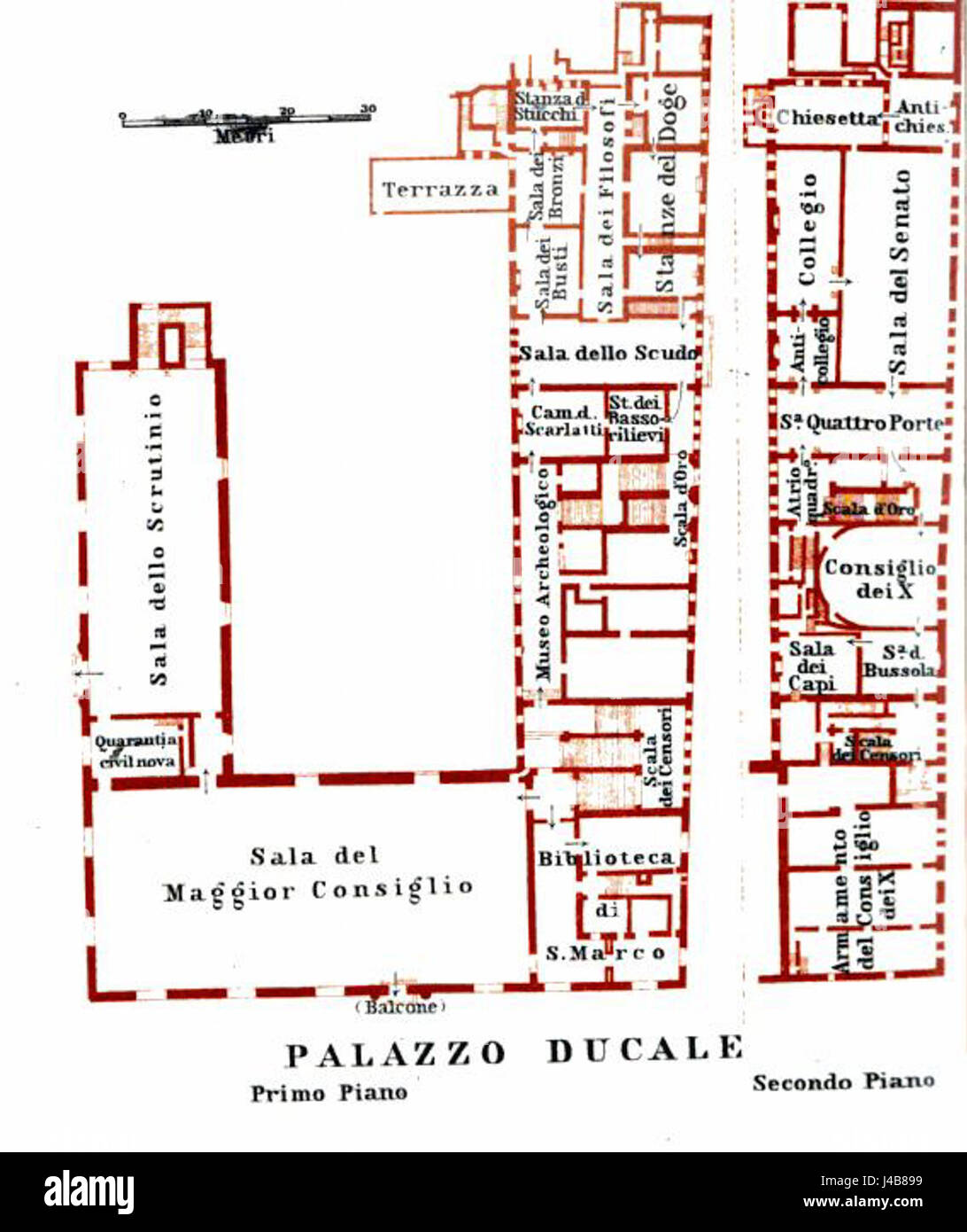 The Pianta Palazzo Ducale in Venice refers to the architectural plan or ...