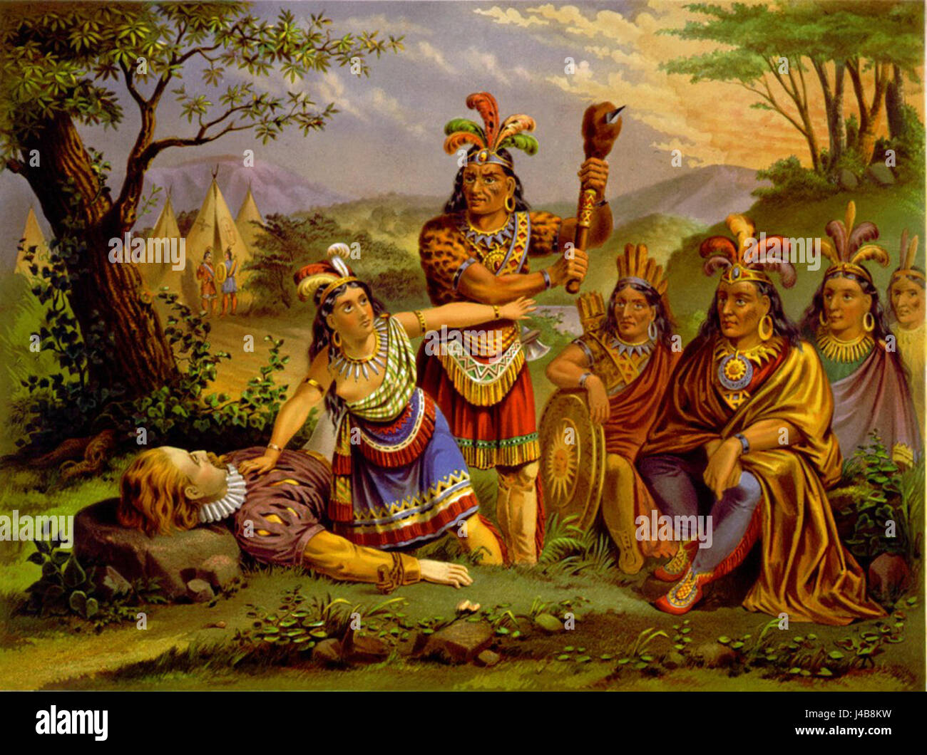 This chromo-lithograph from 1870 depicts the famous scene where ...