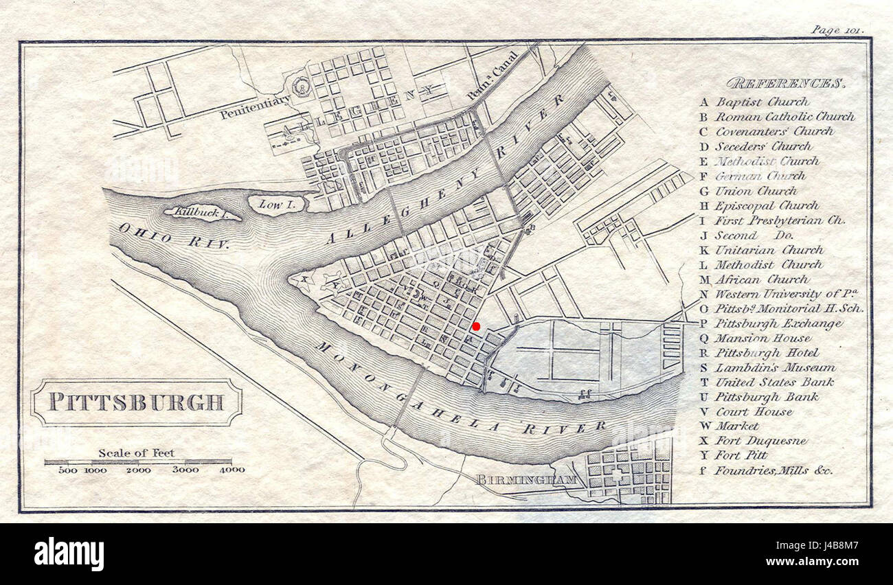 Old map of pittsburgh hi-res stock photography and images - Alamy