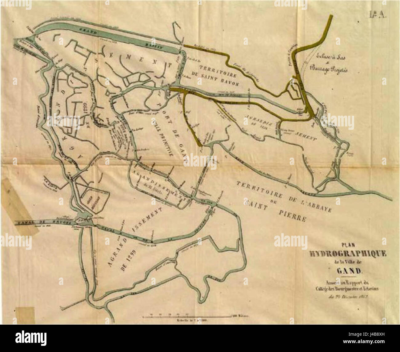 The 'Plan hydrographique de la ville de Gand' is a historical map of ...