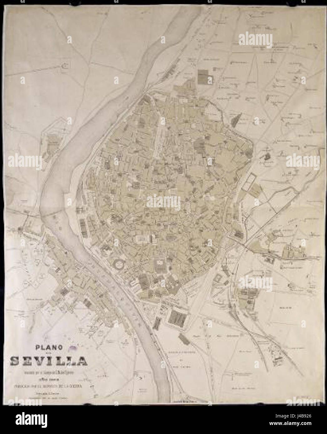 Plano de Sevilla 1884 Stock Photo - Alamy