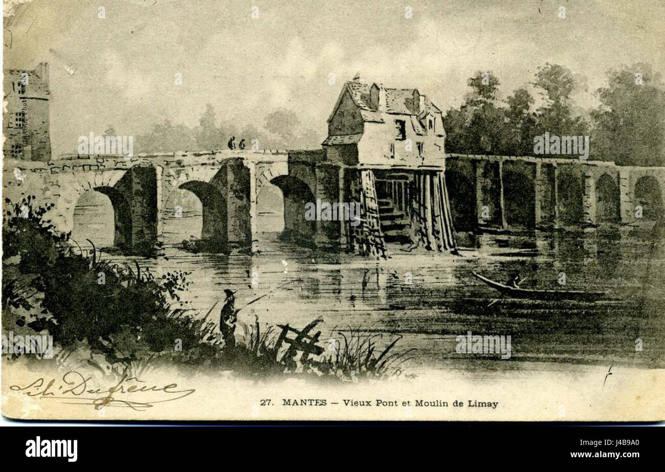 The Pont de Limay is a bridge located in Limay, France, with 'Moulin 01 ...