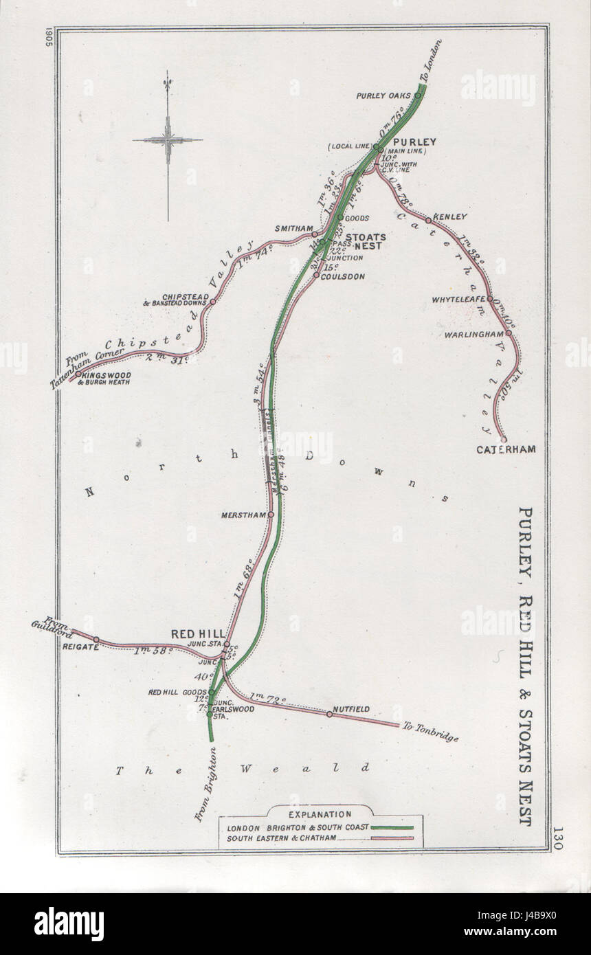 Map of purley hi-res stock photography and images - Alamy
