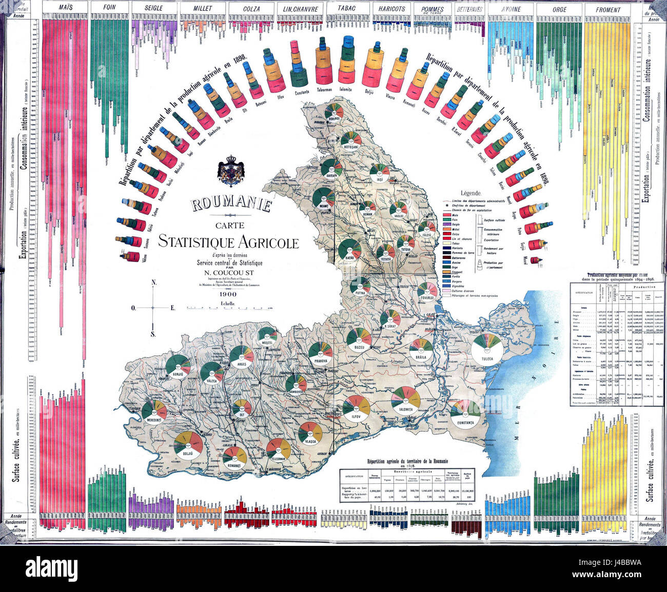 Romania's agricultural statistical map from 1898 provides detailed ...