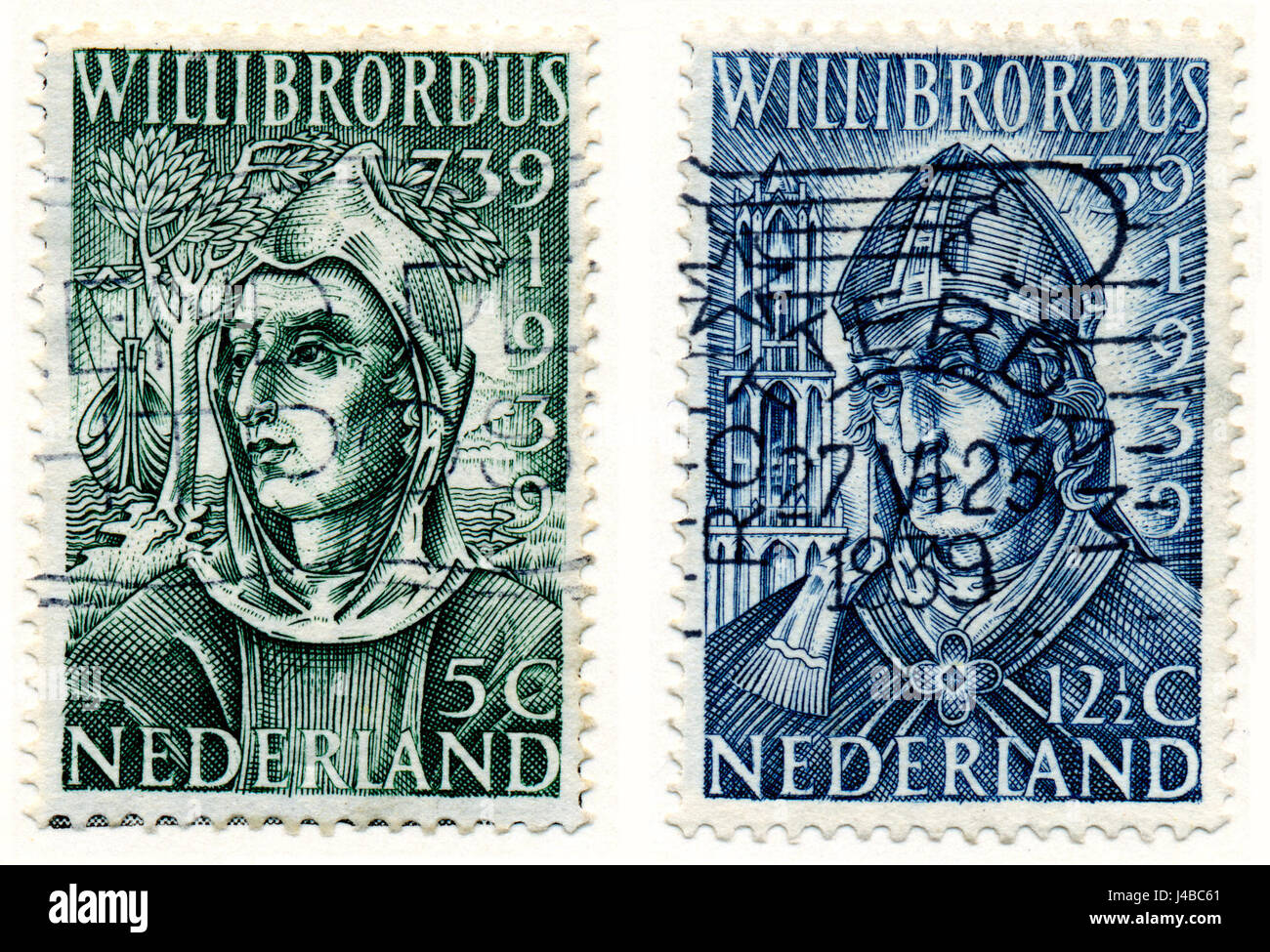 The *Postzegel NL 1939 nr323 324* are Dutch postage stamps issued in ...