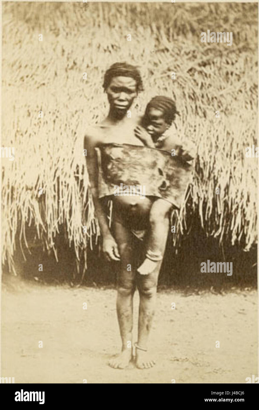 This artwork or photograph by Richard Buchta depicts a Zande woman and ...