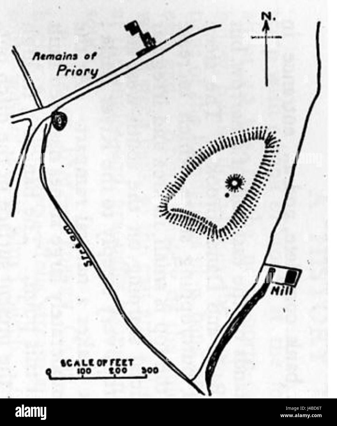 The Portbury Camp in Somerset, England, is depicted on an old map ...