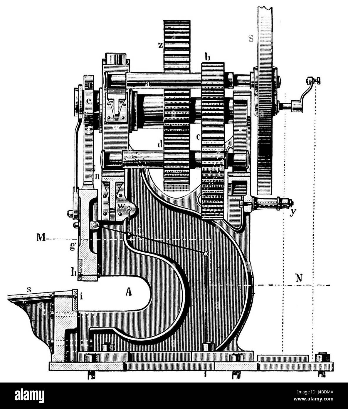 This engineering illustration shows the end view and transverse section ...