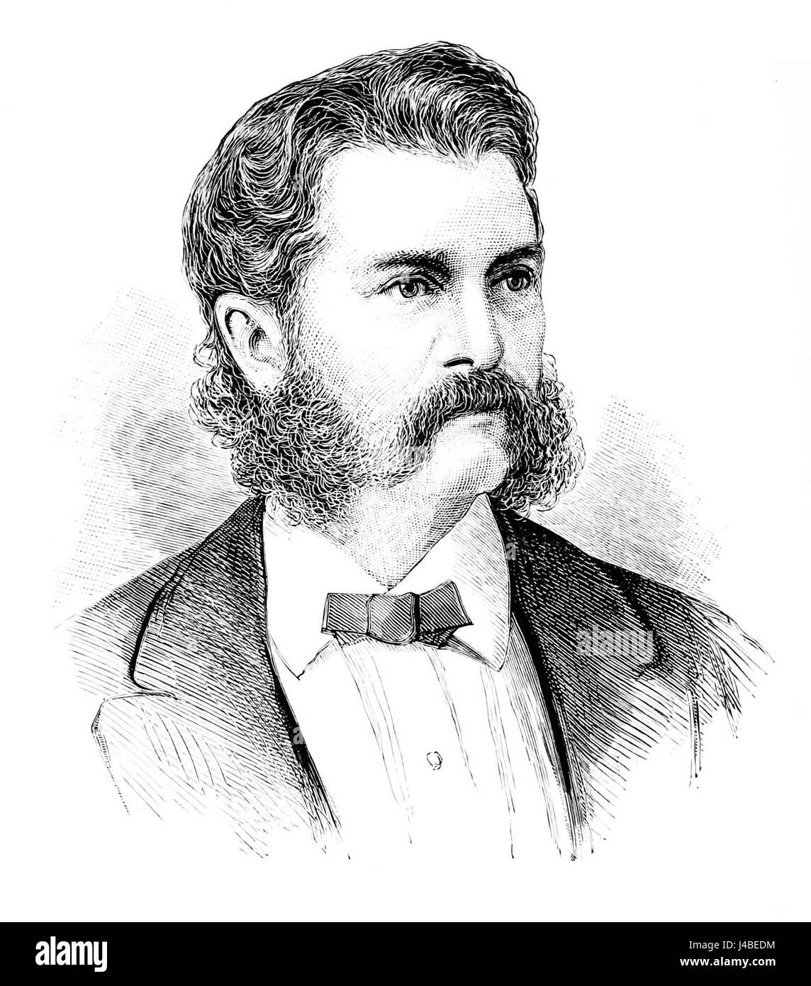 This image represents Simon Newcomb, a prominent American mathematician ...