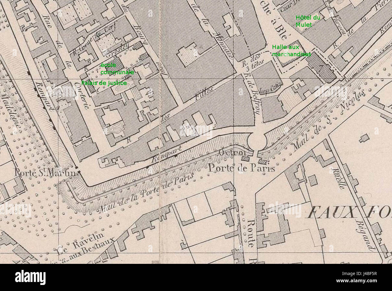 The Plan Porte Paris Troyes from 1839 is a detailed map showcasing the ...