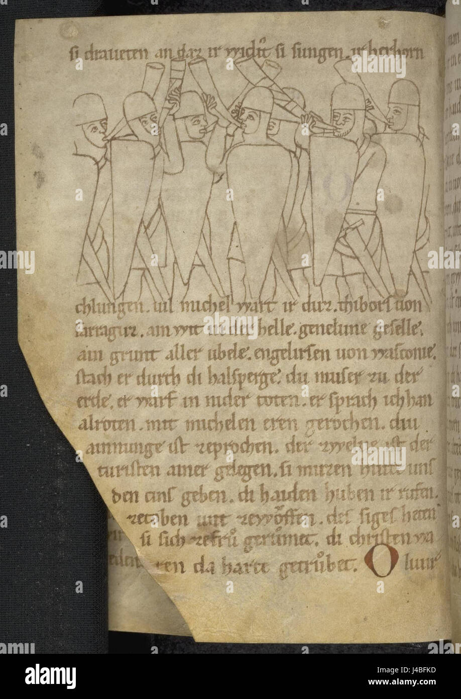 Pfaffe Konrad Rolandslied cod. pal. germ. 112 162 Stock Photo - Alamy