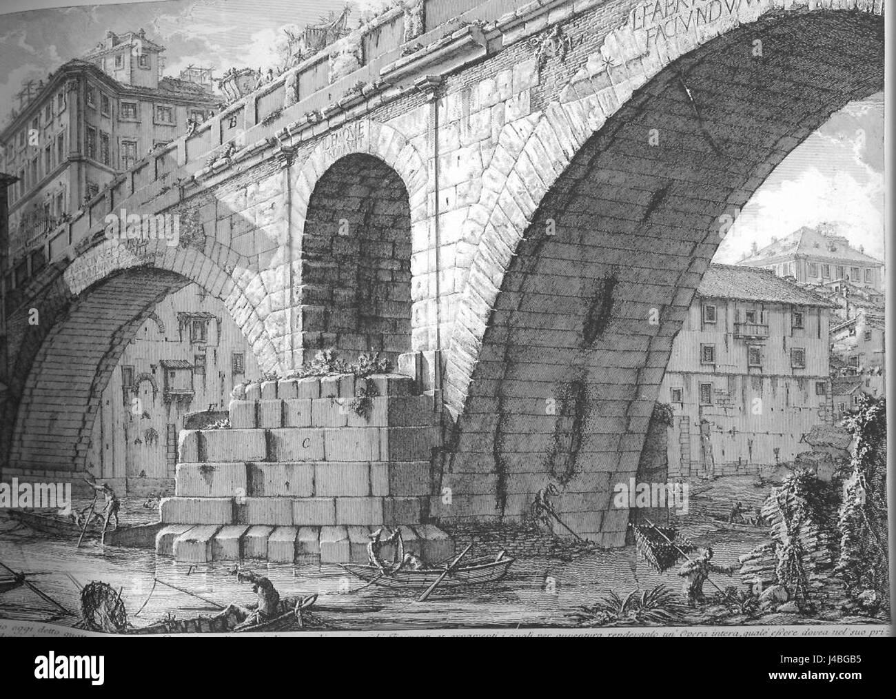 Pons Fabricius is an ancient Roman bridge that spans the Tiber River in ...