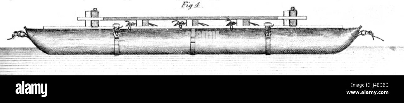 Pontoon boat on river Black and White Stock Photos & Images - Alamy