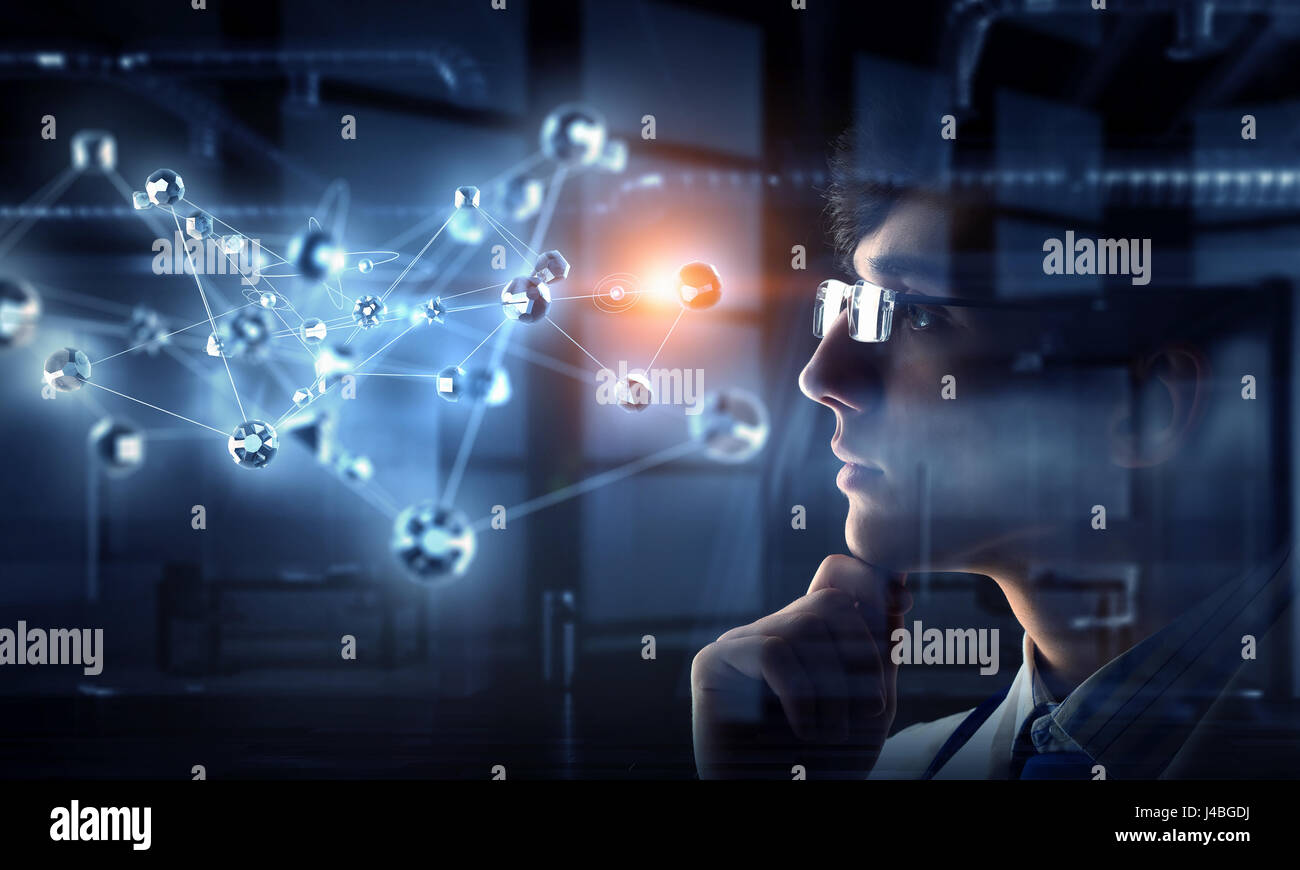 Wireless interaction and connection . Mixed media Stock Photo - Alamy