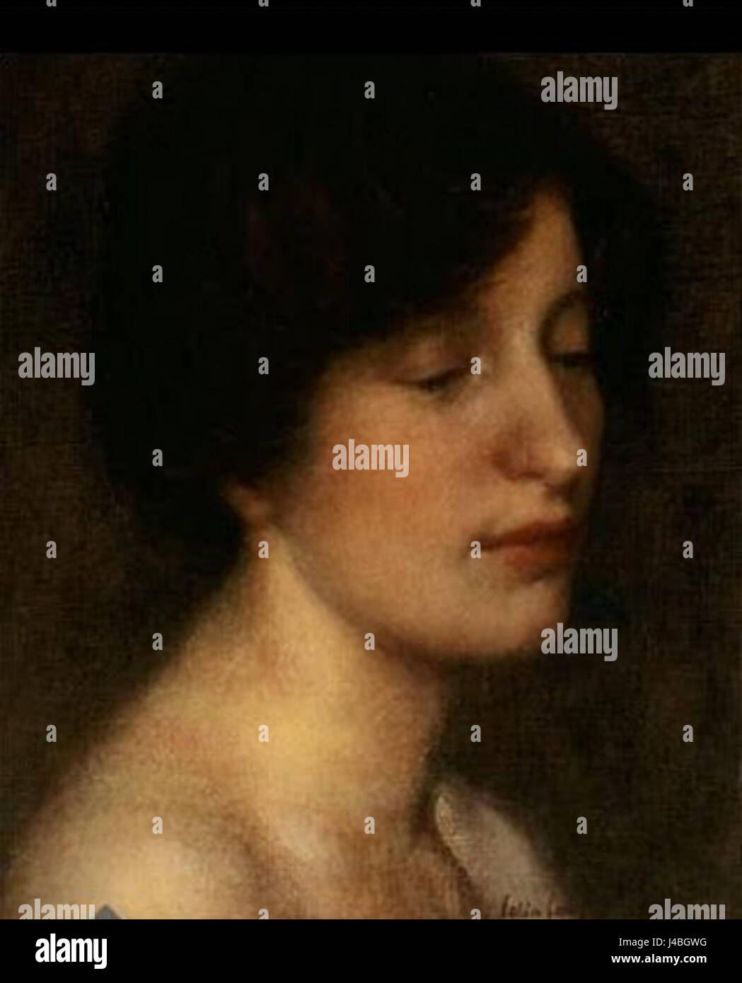 This portrait depicts Emma Lampert Cooper, painted by the artist Colin ...