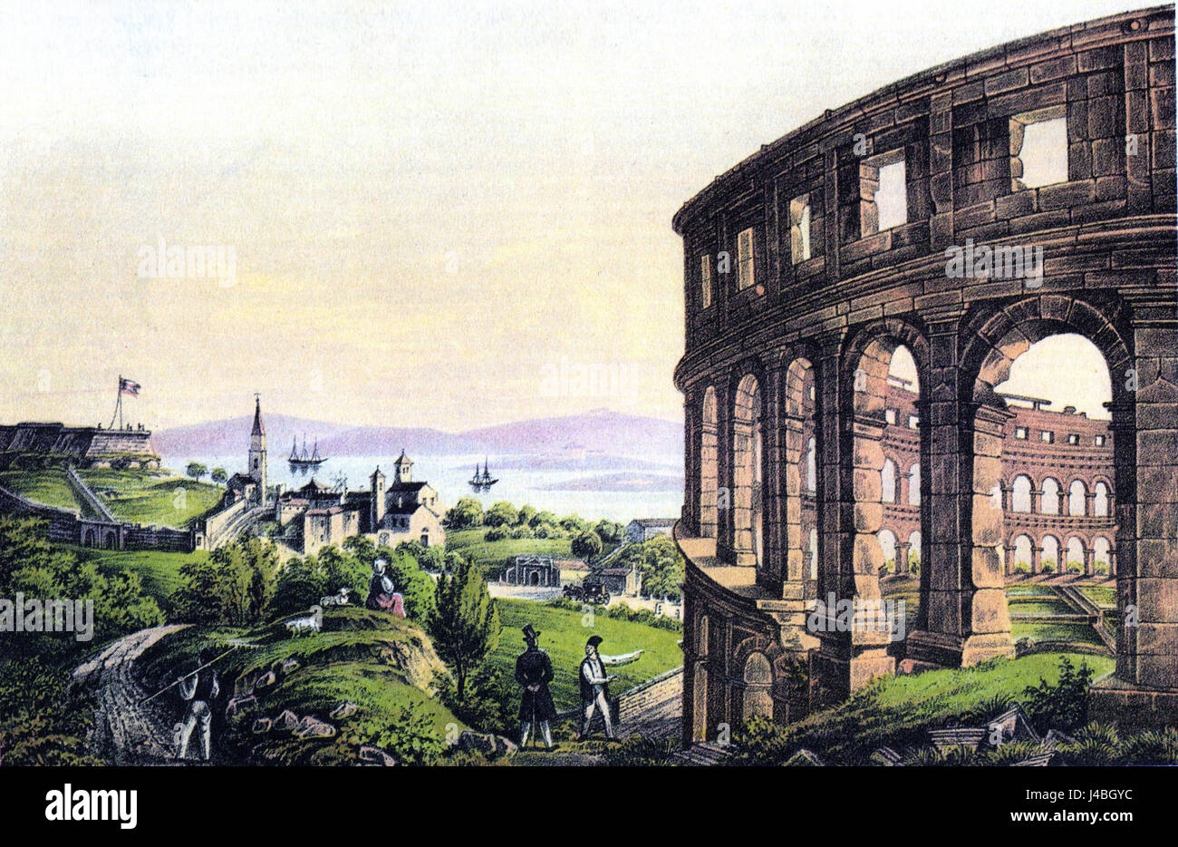 Ancient roman theatre drawing hi-res stock photography and images - Alamy