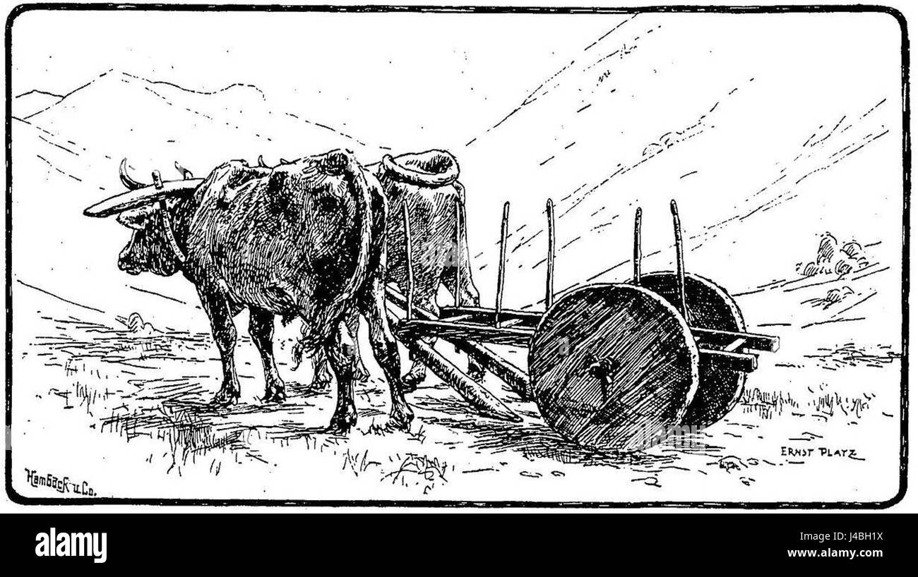 Primitive cart from the upper Rioni valley (Ernst Platz Stock Photo - Alamy