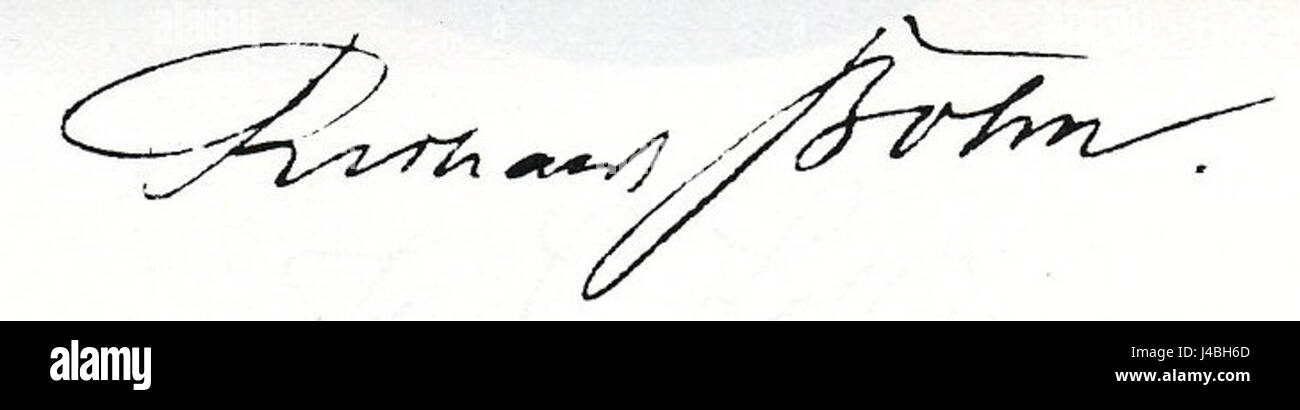 Richard Bohn signature Stock Photo - Alamy