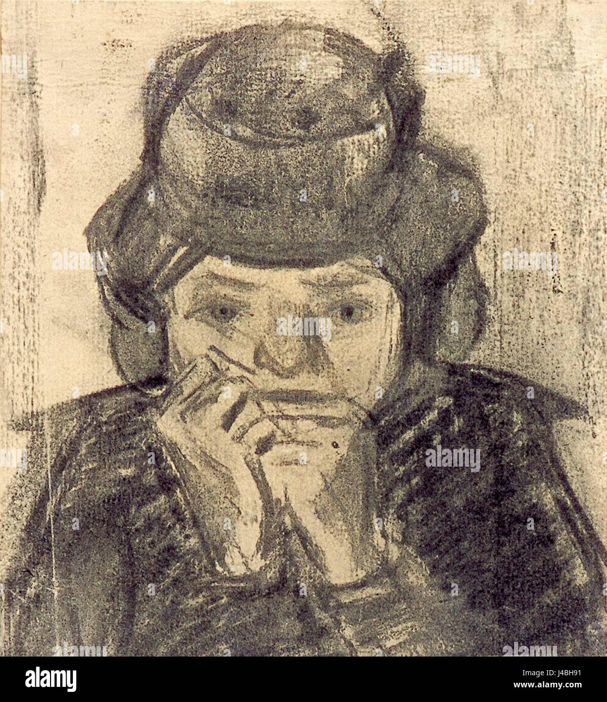 'Portrait of a Woman, Daydreaming' by Theo van Doesburg is an artwork ...