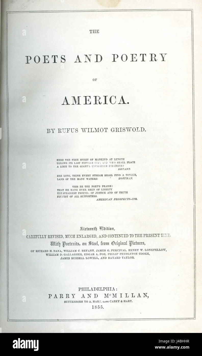 The title page of 'Poets and Poetry' features a compilation of works by ...