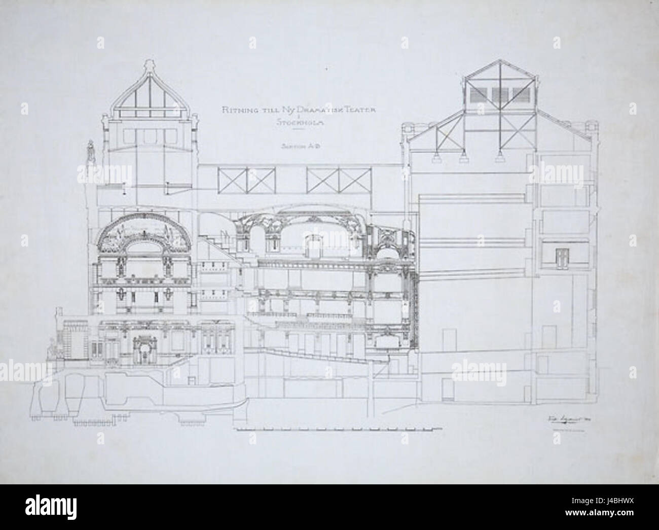 'Ritning Dramaten 2' refers to an architectural drawing or sketch of ...