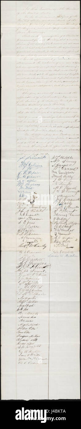This historical petition, dated around 1863, was submitted to President ...