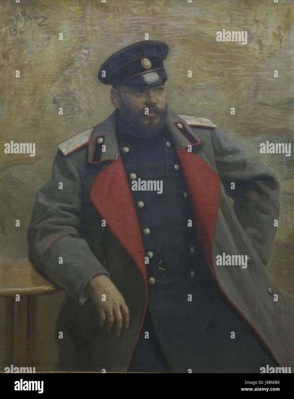 Portret generala A K Geinss (Repin 1896 Stock Photo - Alamy