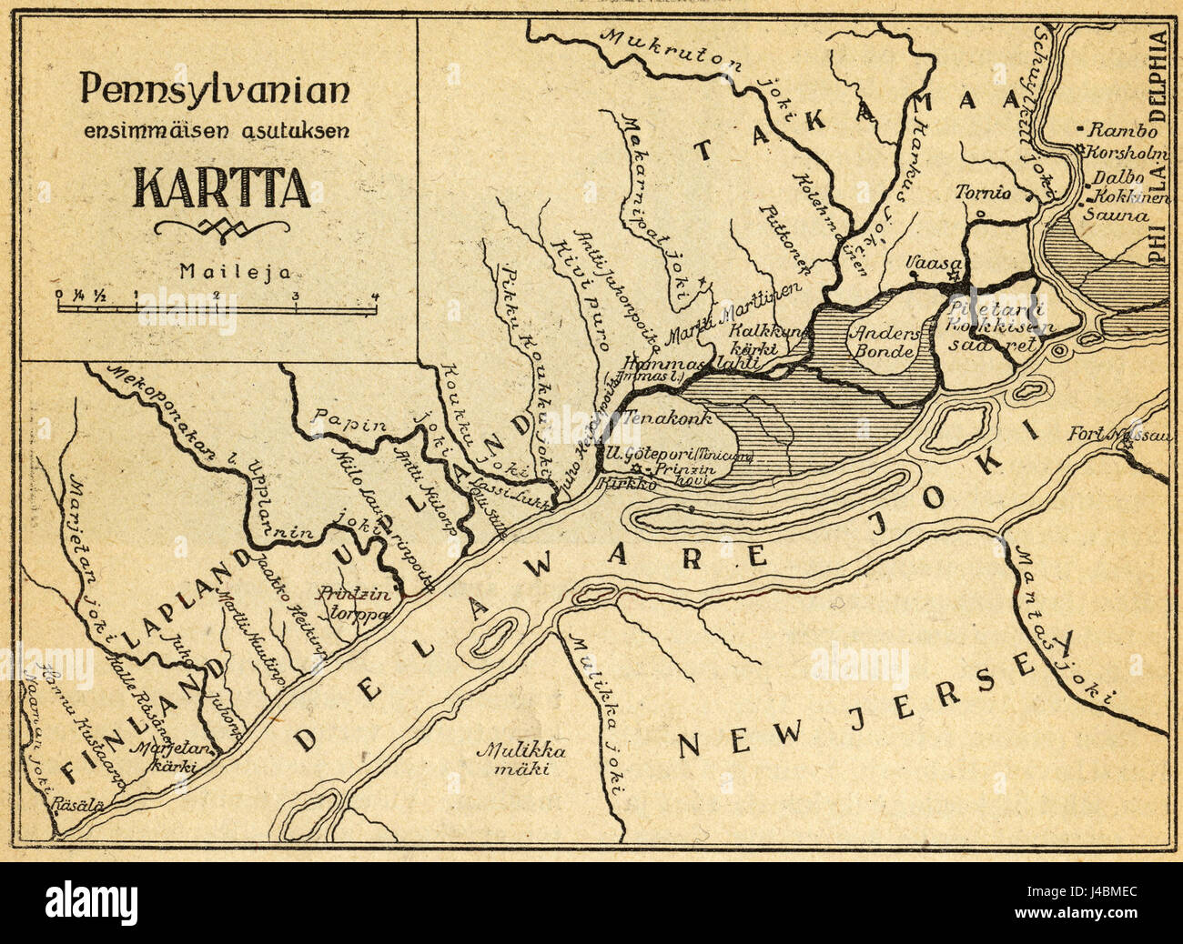This map represents the early colonial history of Pennsylvania ...