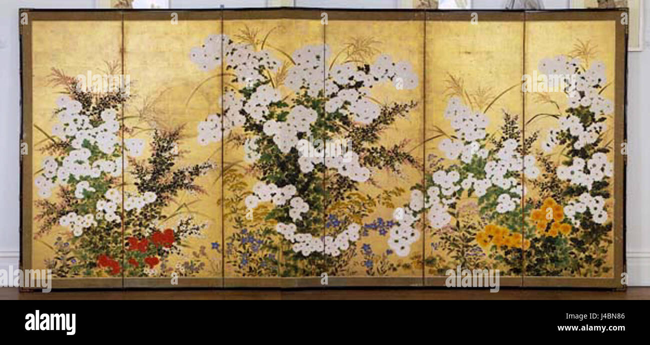 Rimpa Spring Landscape is a traditional Japanese painting style, known ...